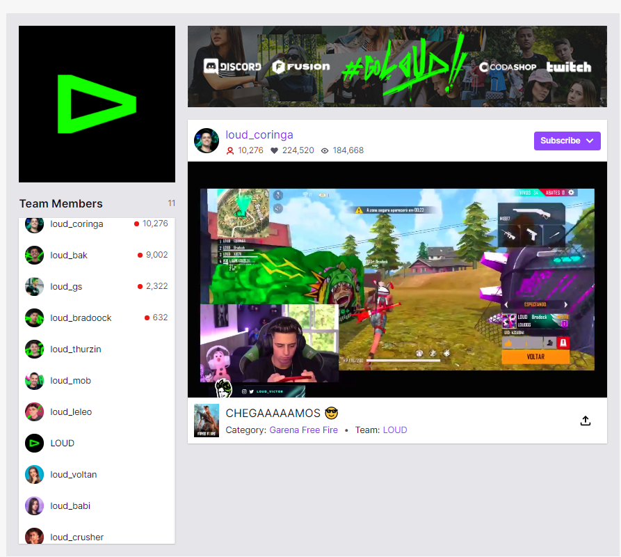 LOUD anuncia mudança para Twitch; Coringa faz estreia em nova ...