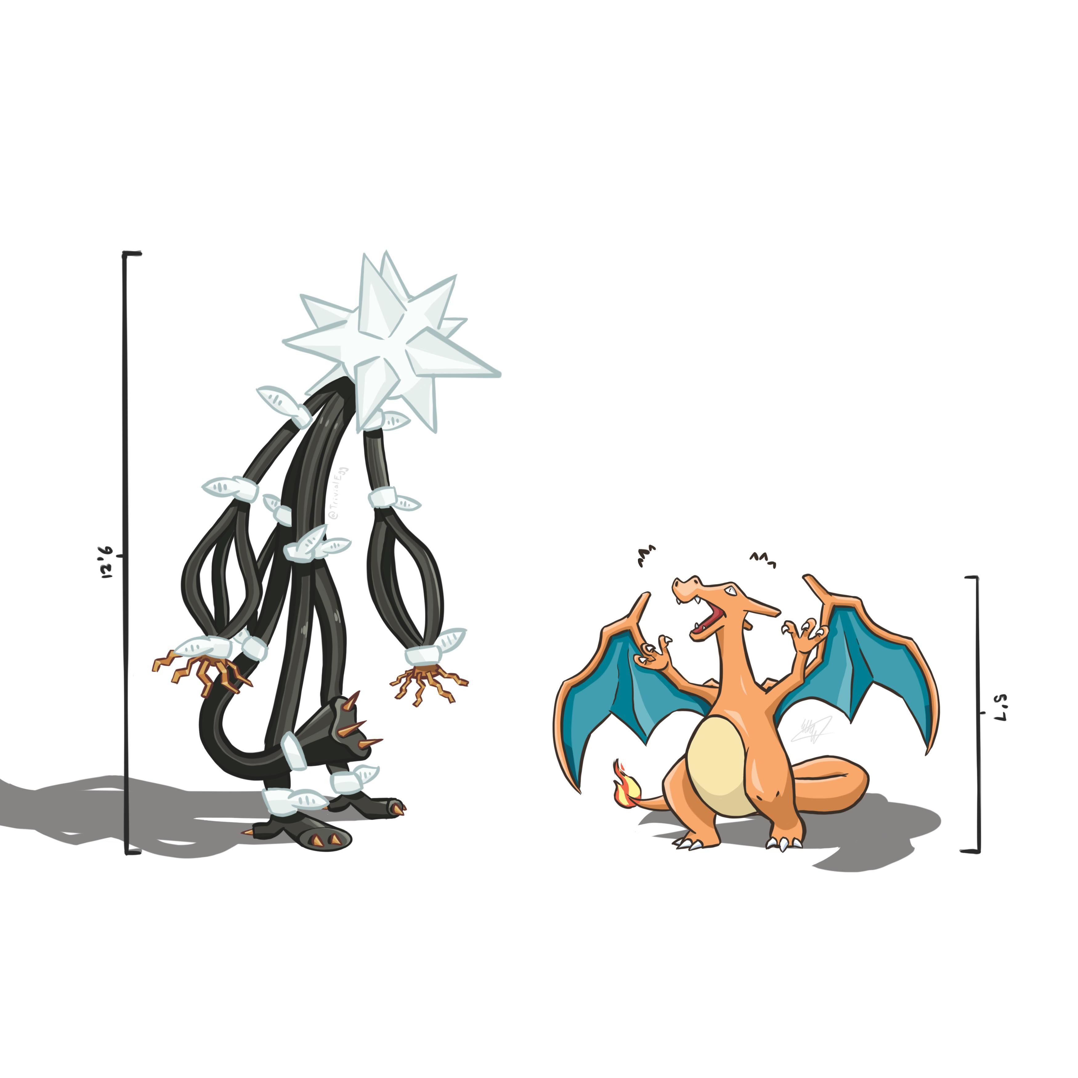 Esse Pokémon é muito mais alto do que parece; ilustração mostra ...