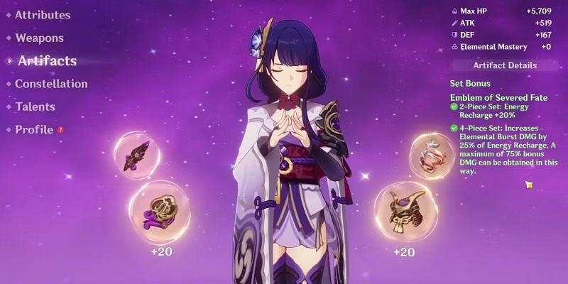 Genshin Impact Raiden Shogun: build, armas, recursos e artefatos ...