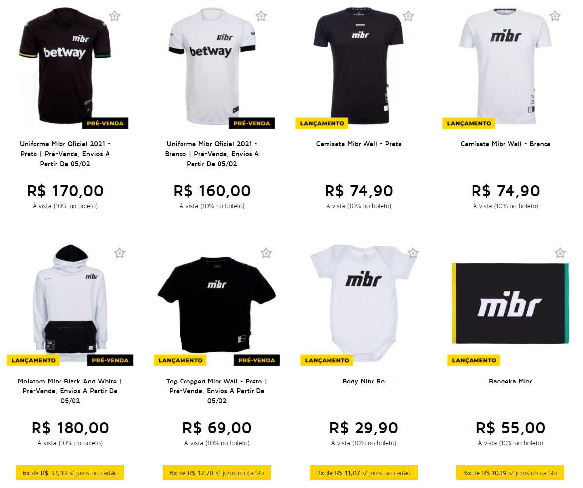MIBR lança nova coleção de uniformes para 2021 e preços vão de R$ 30 a ...