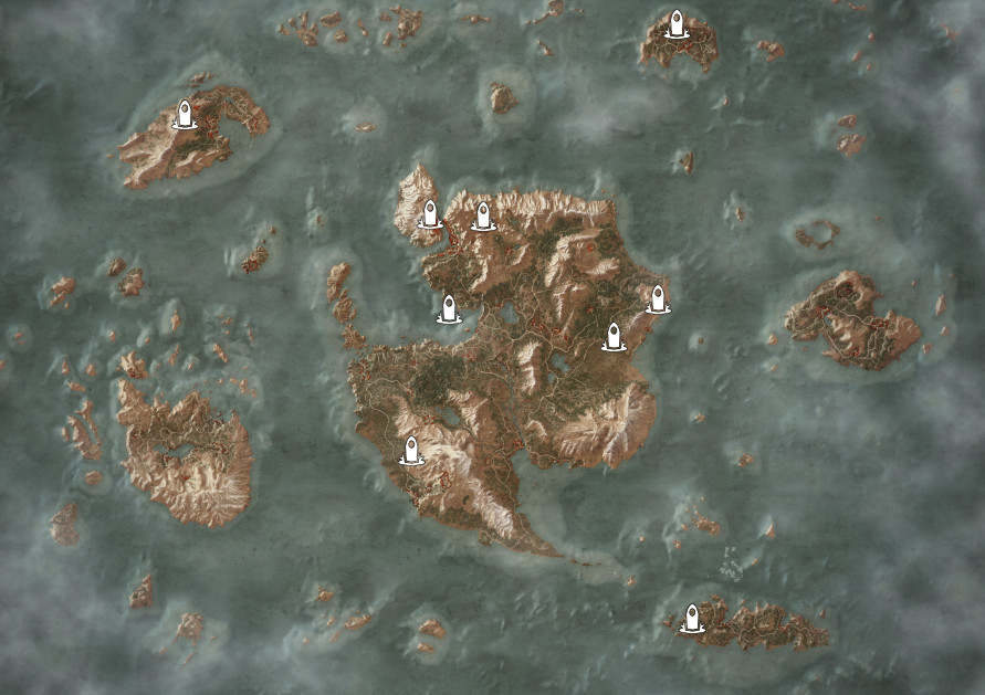 Ilhas Skellige - The Witcher 3 Locais de Poder: Onde encontrar as ...