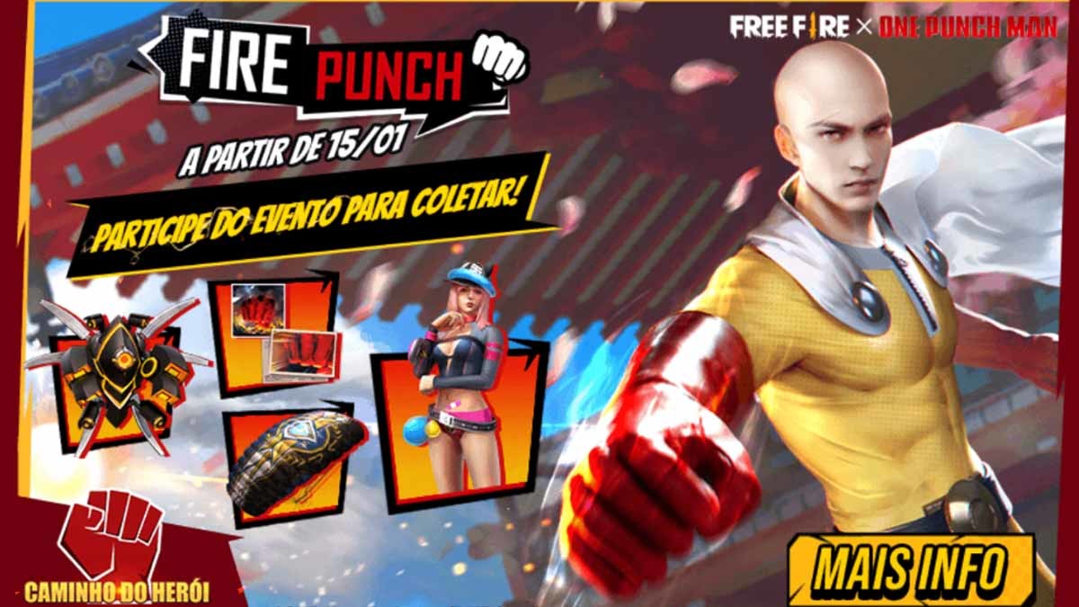 Free Fire x One Punch Man: Evento Fire Punch garante mais itens ...